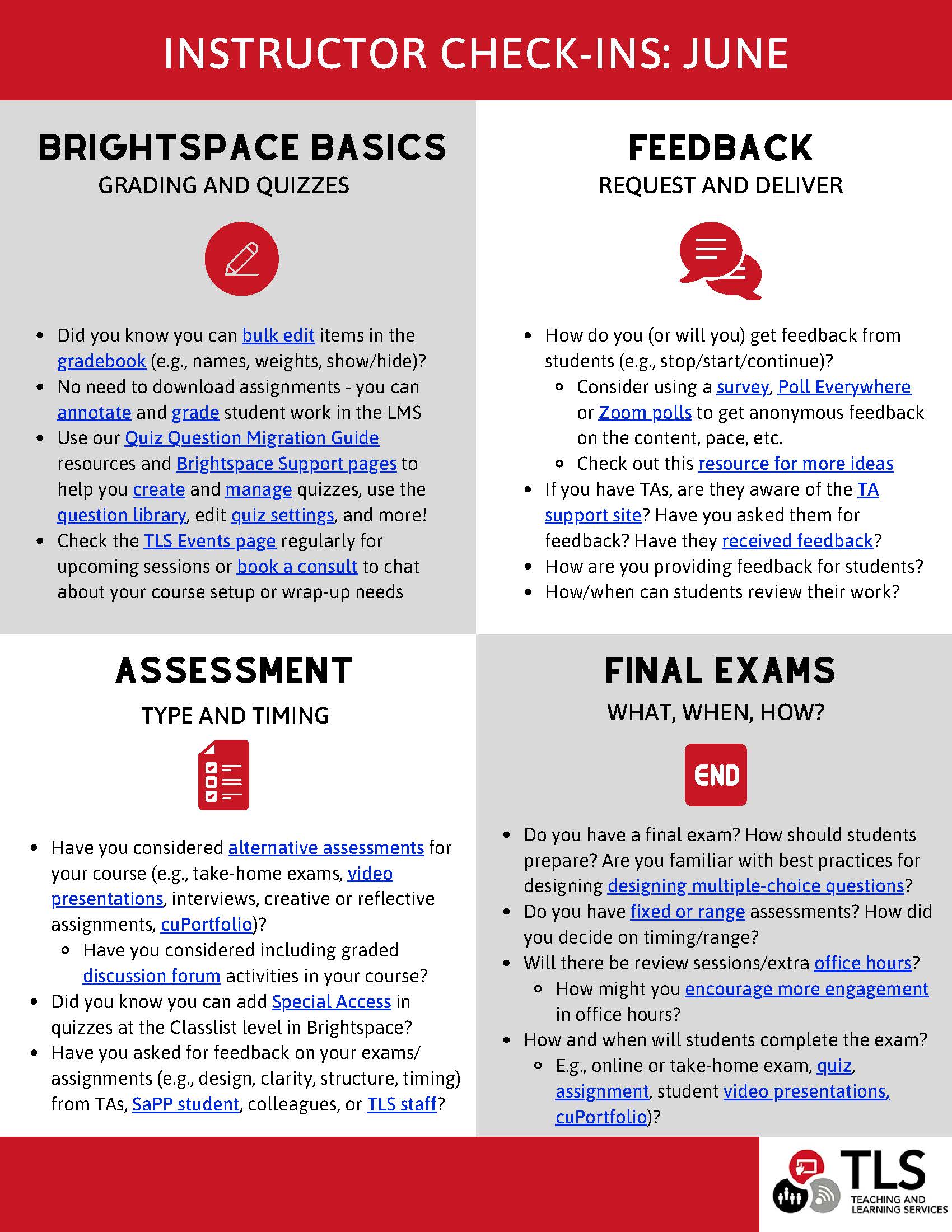 Instructor Check-in: June - Teaching and Learning Services