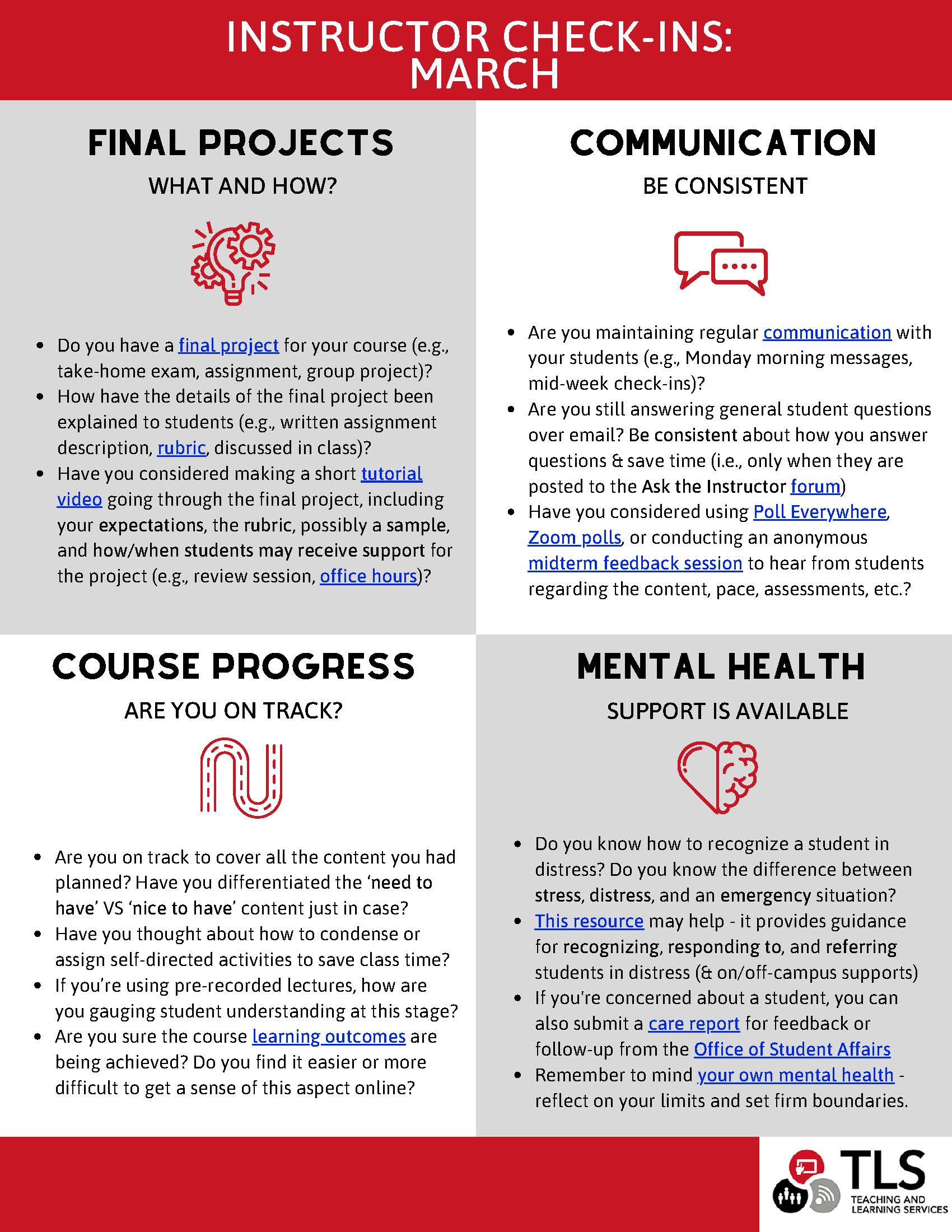 Instructor Check-in: March - Teaching and Learning Services