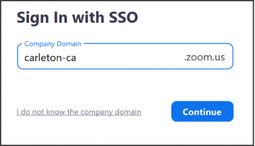 Signing in to Zoom at Carleton with Single Sign On (SSO) - Zoom At Carleton